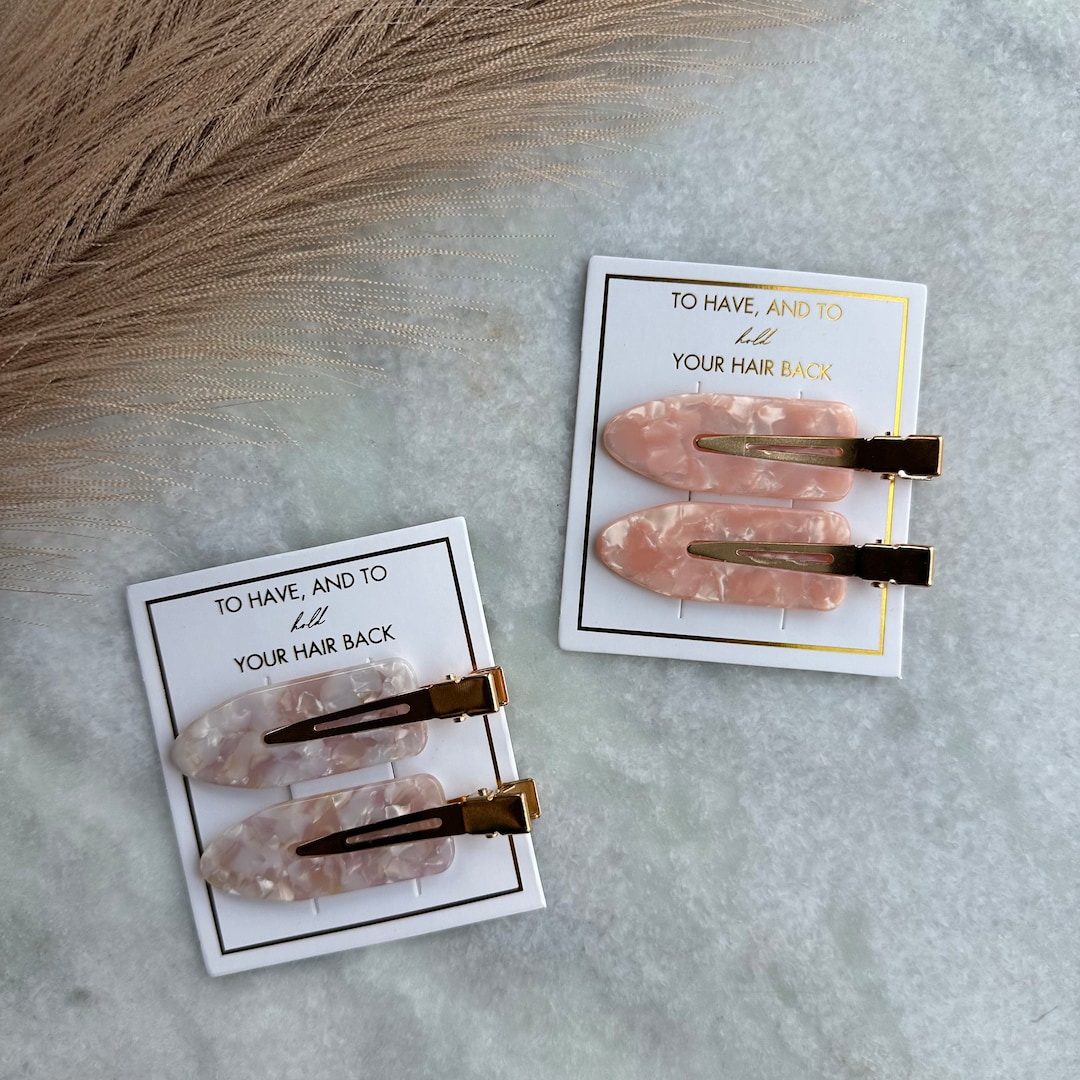 Bridesmaid Gift Hair Clips | to Have and to Hold Rose Quartz Marble ...