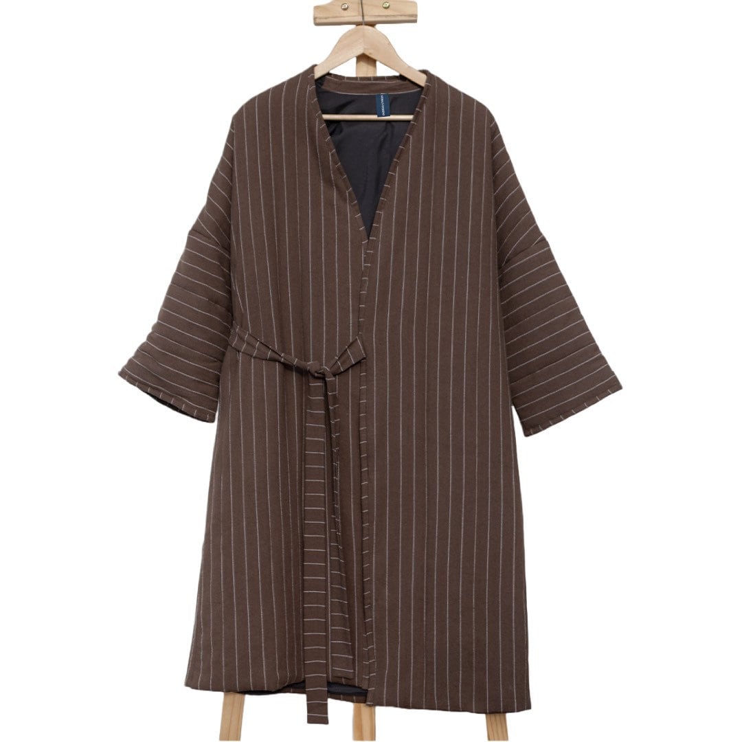 Japanese Striped Women Traditional Haori Long Oversized Padded - Etsy