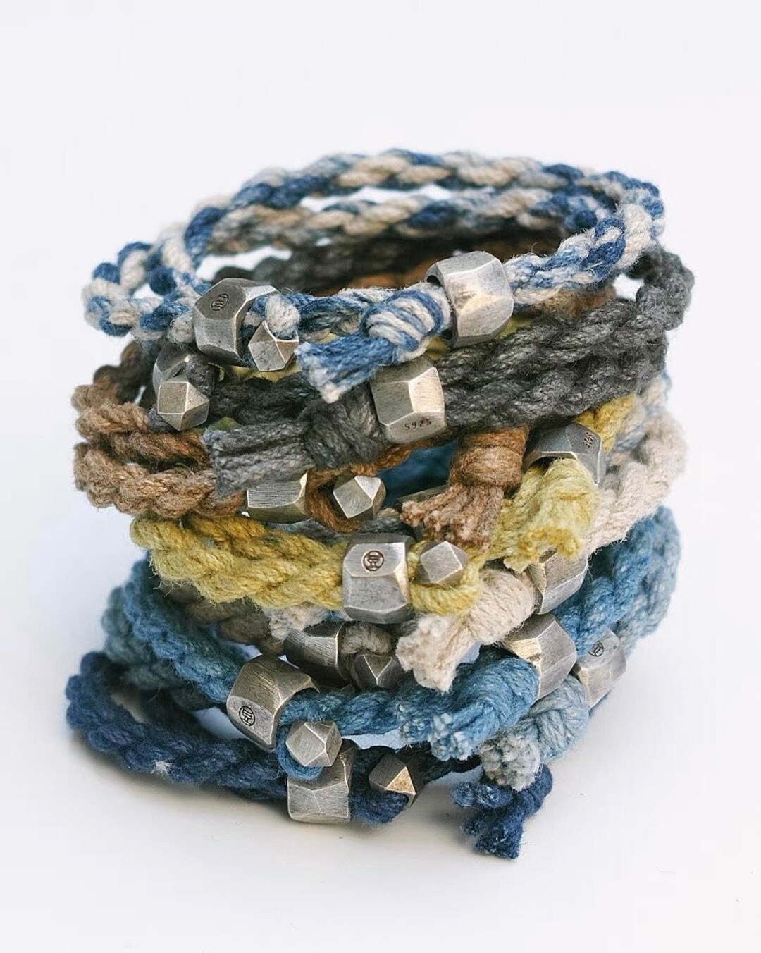 Japanese Handmade Organic Plant Dye Silver Buckle Two Loops Adjustable ...