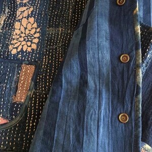 Japanese Handmade Boro Patchwork Vest Unisex Cotton Organic Indigo Dye ...
