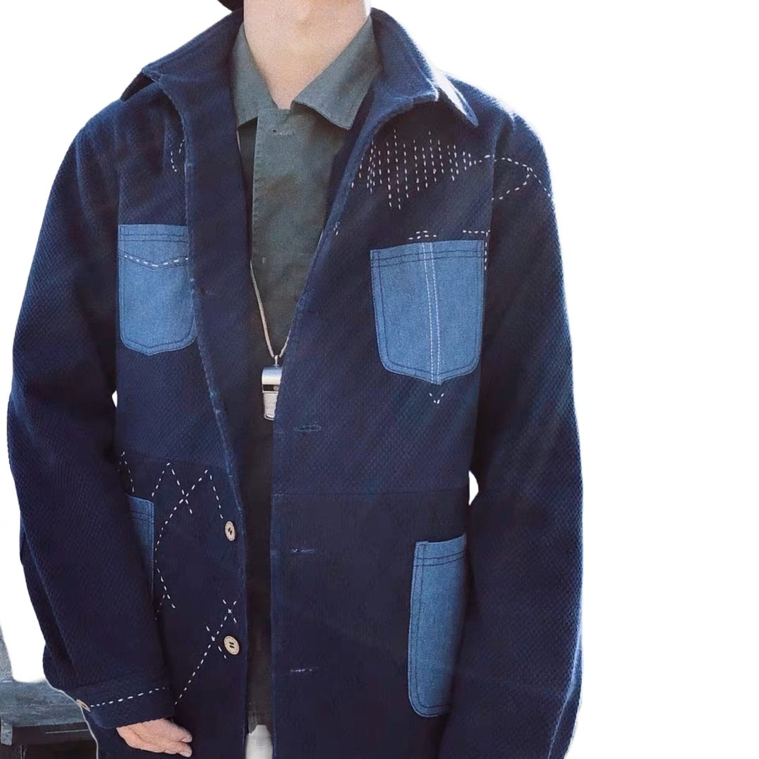 Japanese Blue Natural Indigo Dye Kendo Patchwork Hand-stitched Sashiko ...
