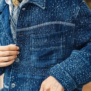 Japanese Indigo Blue Organic Plant Hand Dyed Hand-stitched Sashiko ...