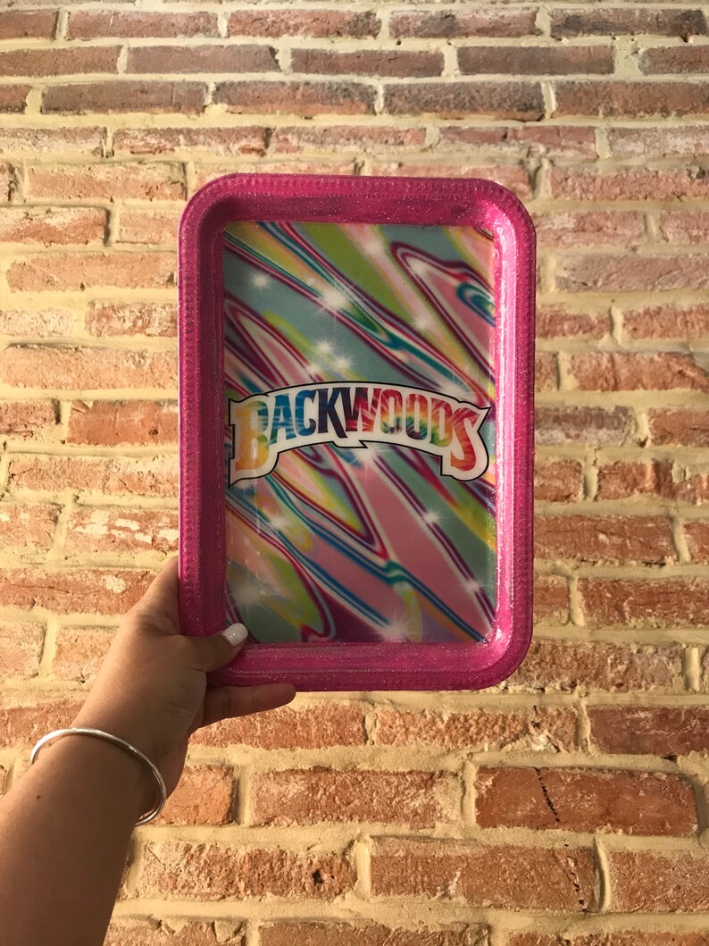 Backwoods Pink Glitter Rolling Tray - Etsy