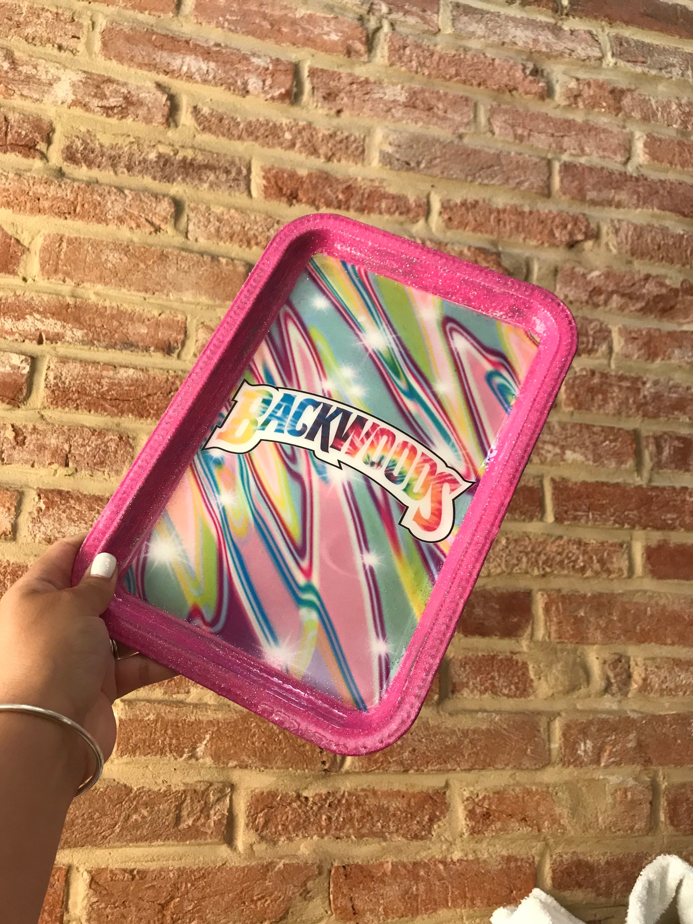Backwoods Pink Glitter Rolling Tray - Etsy