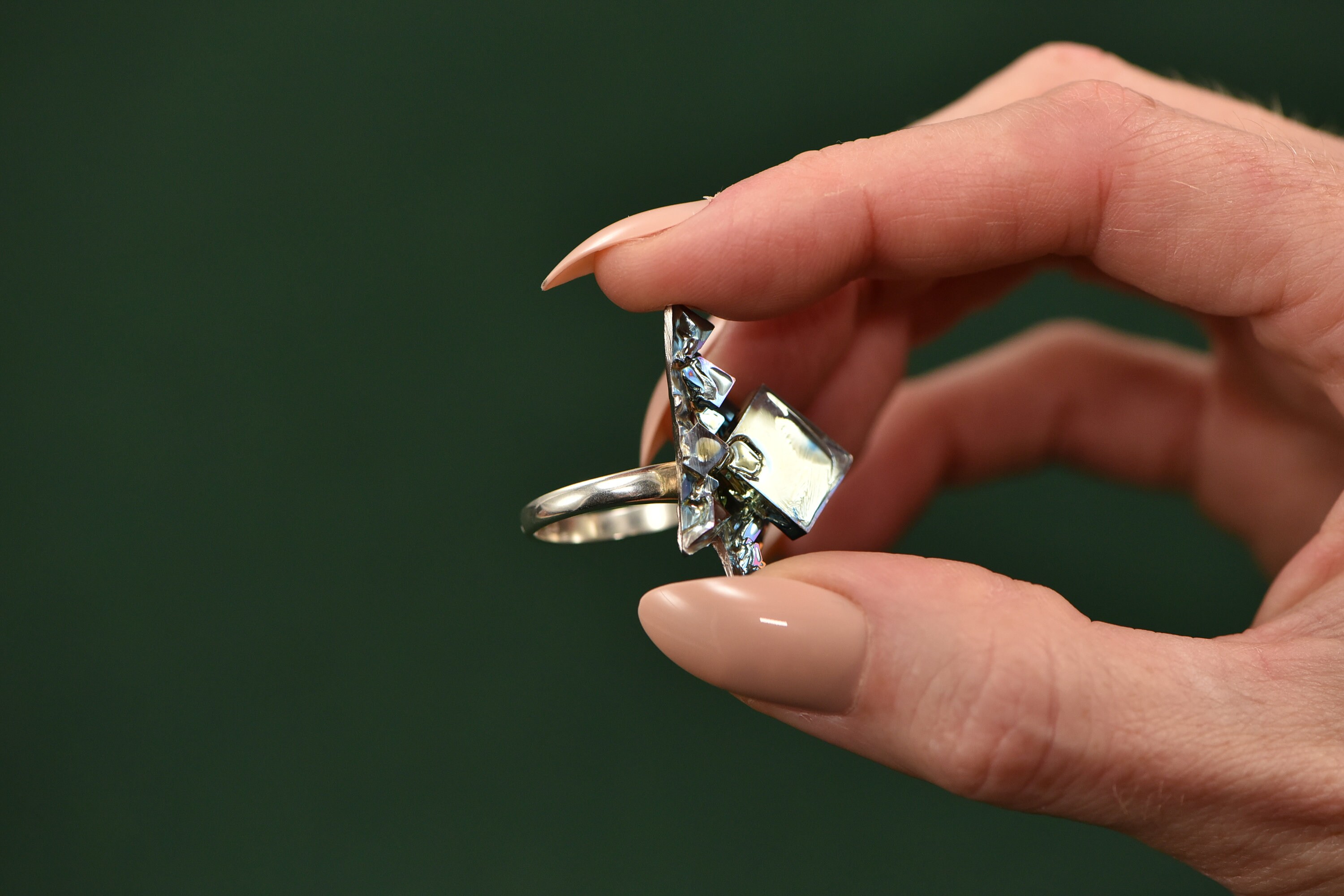 Light Blue Play Statement Cocktail Ring. Unique Crystals From - Etsy