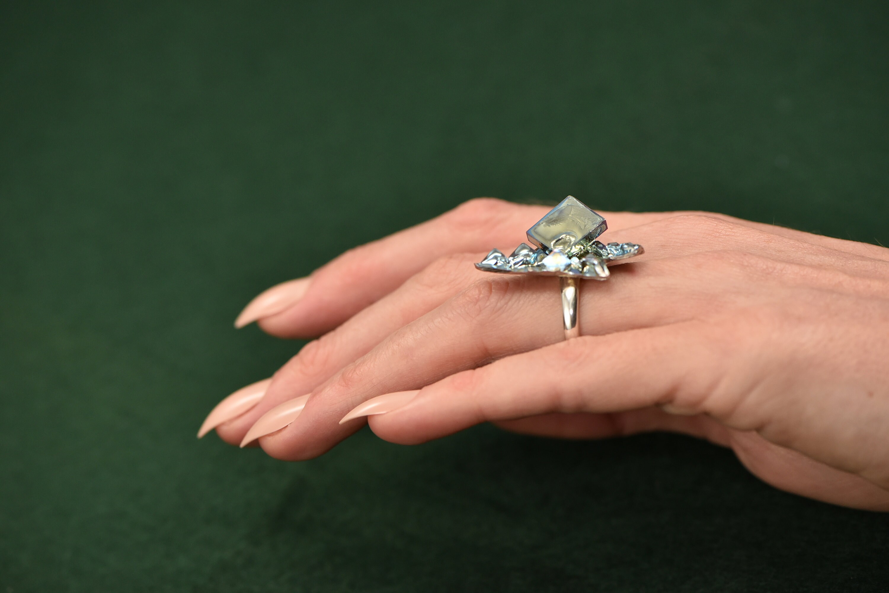 Light Blue Play Statement Cocktail Ring. Unique Crystals From - Etsy