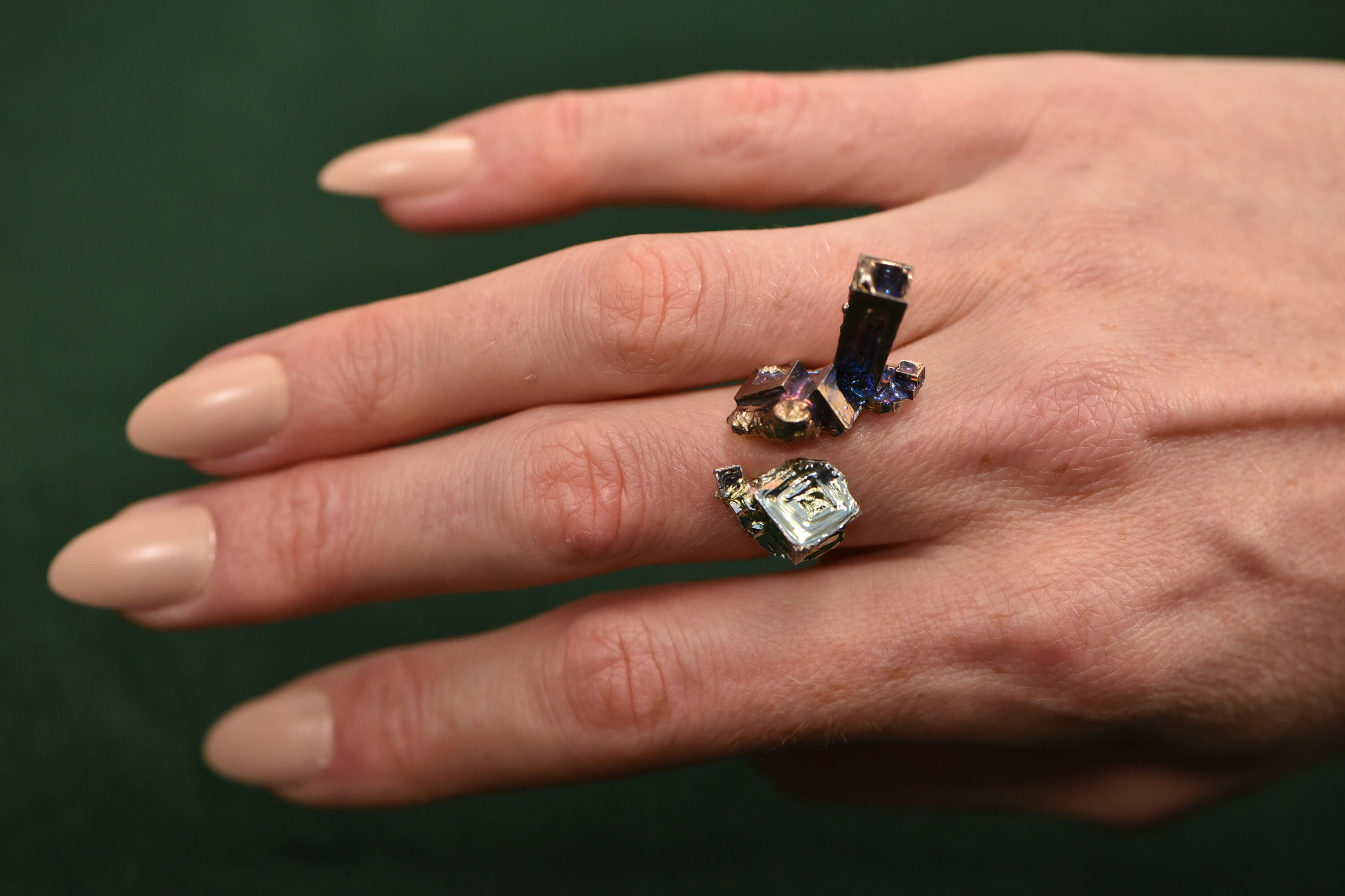 Abstract Tower-statement Cocktail Ring. Unique Crystals Made From ...