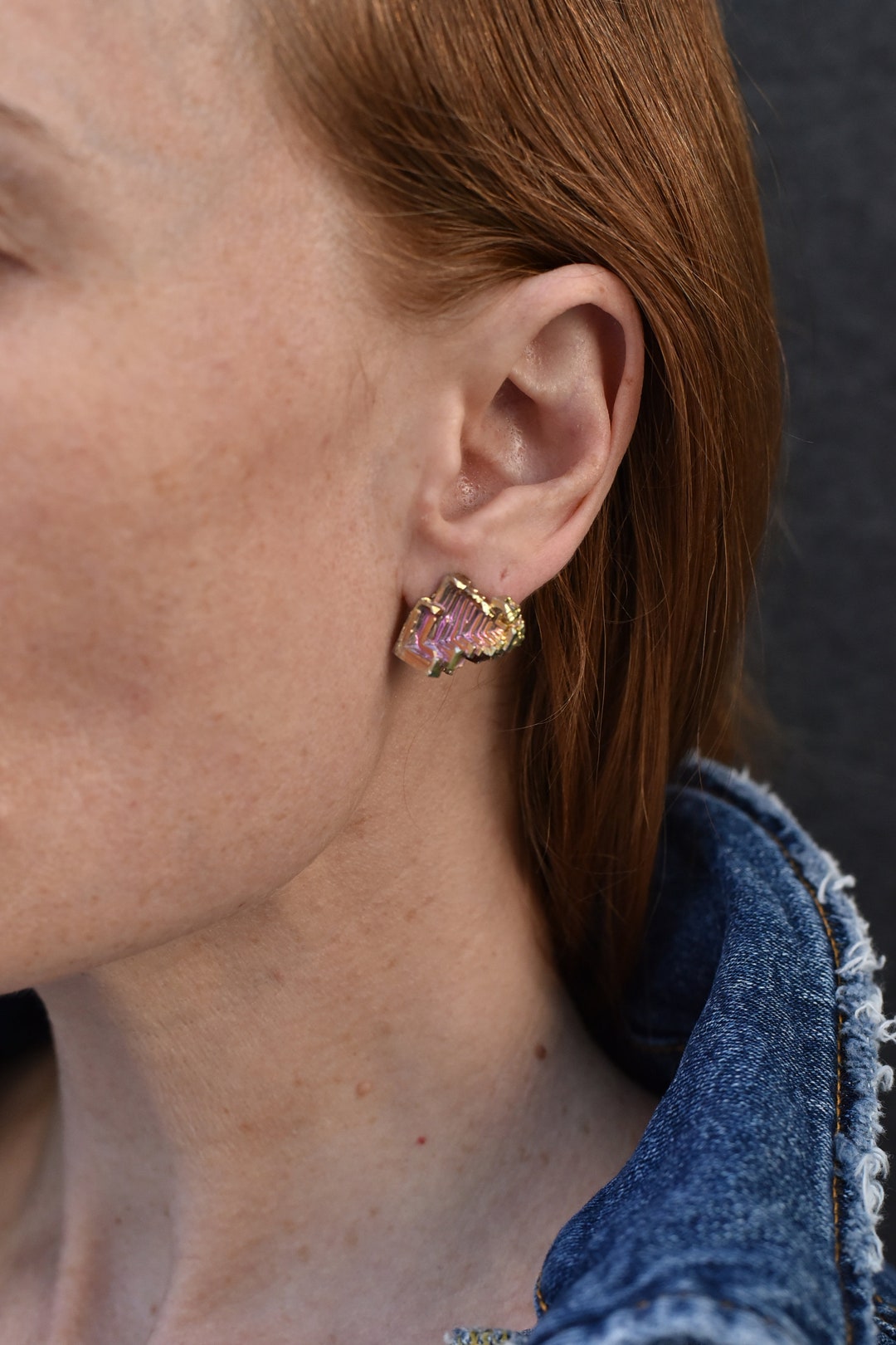 Vice Single Stud Statement Earring.unique Crystals Made From Molten ...