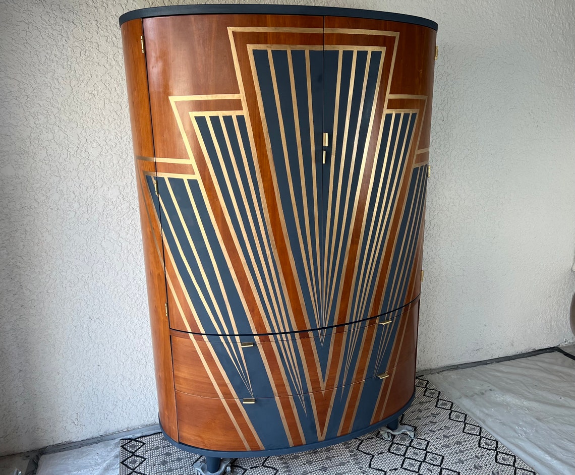 SOLD Bar Cabinet Inspired by Art Deco - Etsy