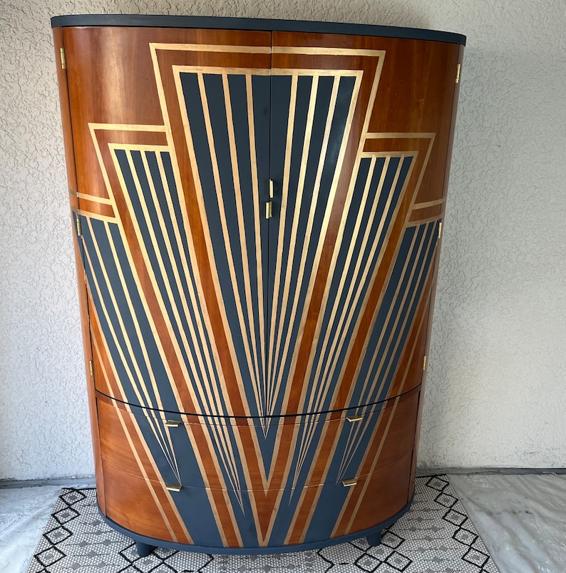 SOLD!! Bar Cabinet Inspired by Art Deco - Etsy