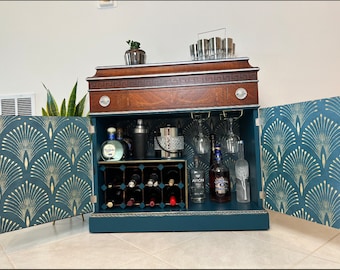 SOLD Bar Cabinet Inspired by Art Deco - Etsy