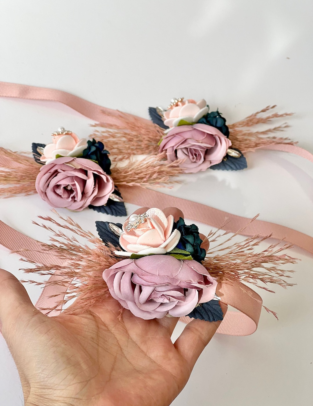 Wedding Corsages, Wrist Corsage, Rustic Wedding Corsage, White Corsage ...