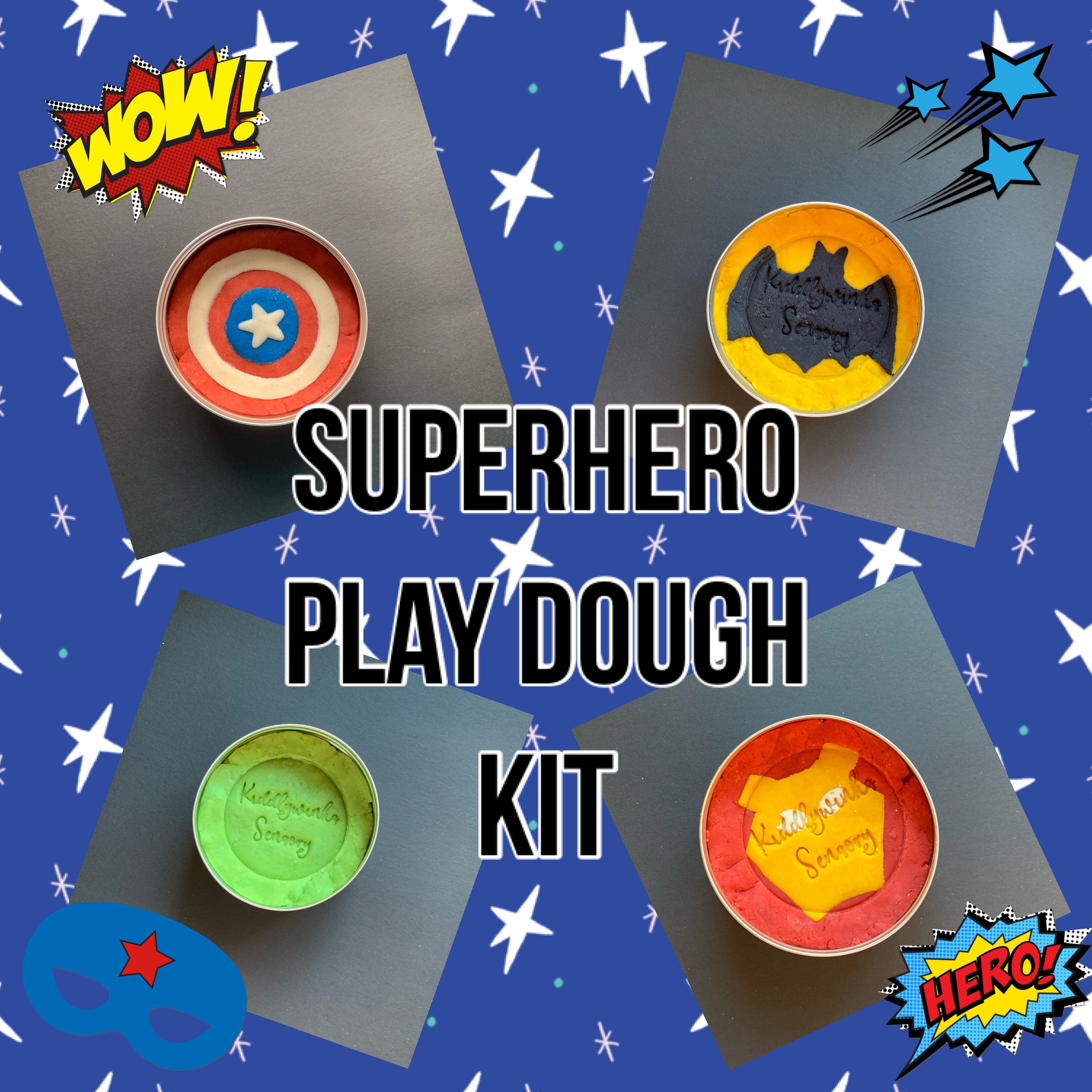 Superhero Play Dough Kit - Etsy