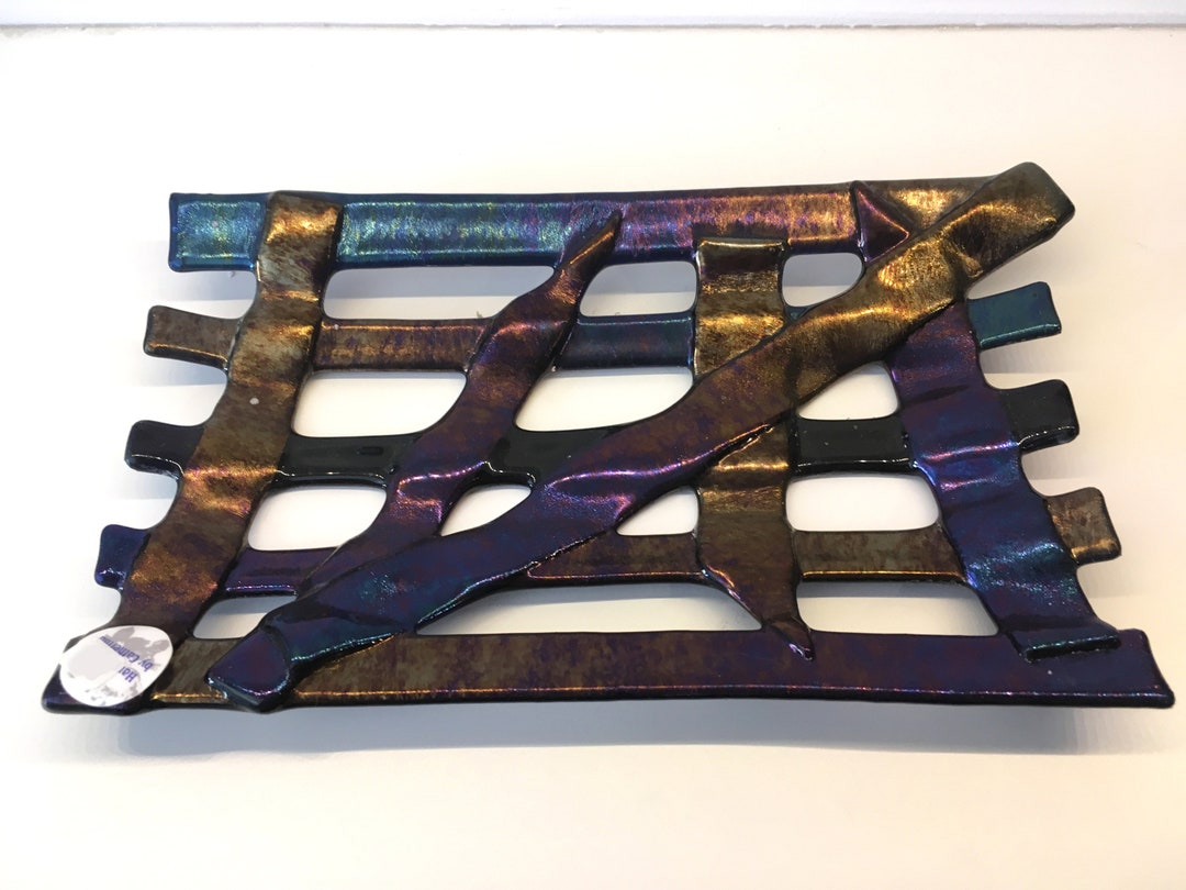 Unique Handmade Glass Glimmering Plate - Etsy