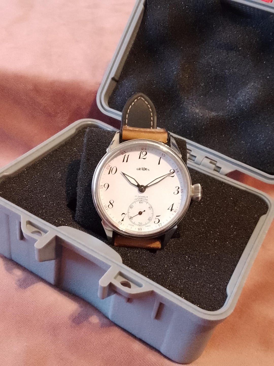 Mens Gradus Trench Watch: Swiss Mechanical ETA 6498, Hammer Finish - Etsy