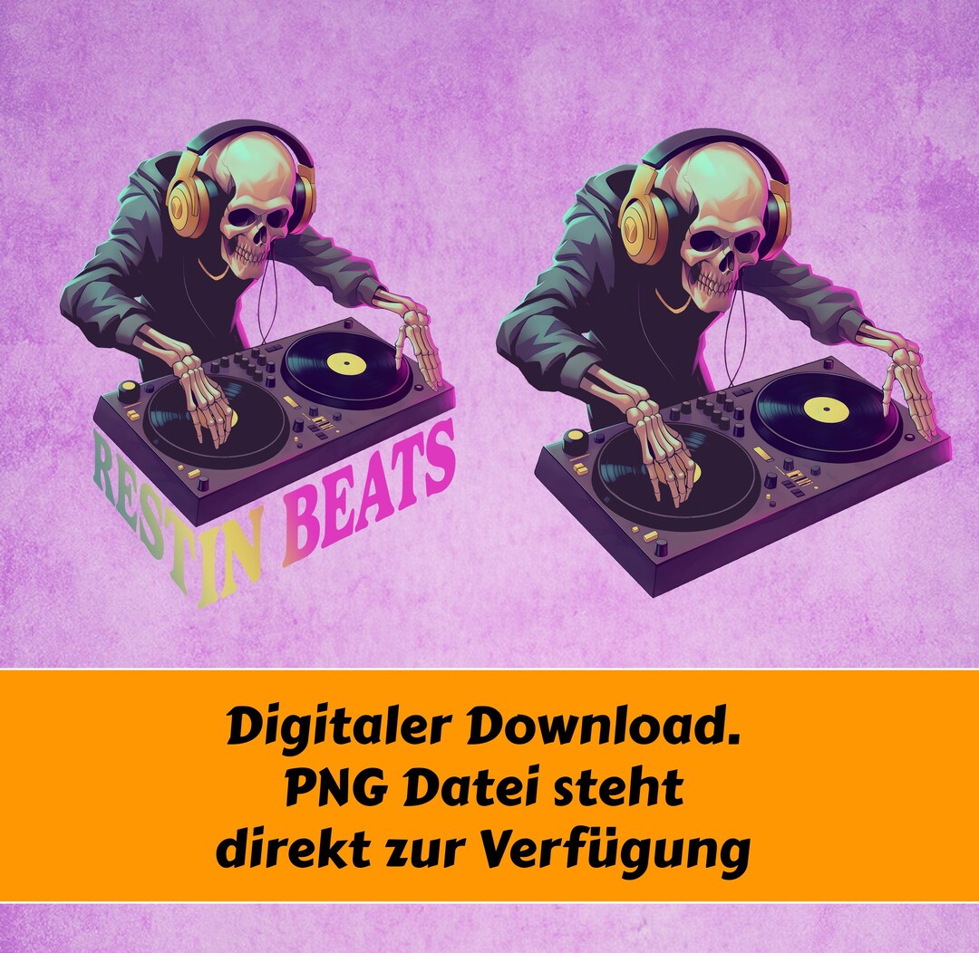 Halloween DJ Skeleton Digital Download – "rest in Beats" & Skull DJ ...