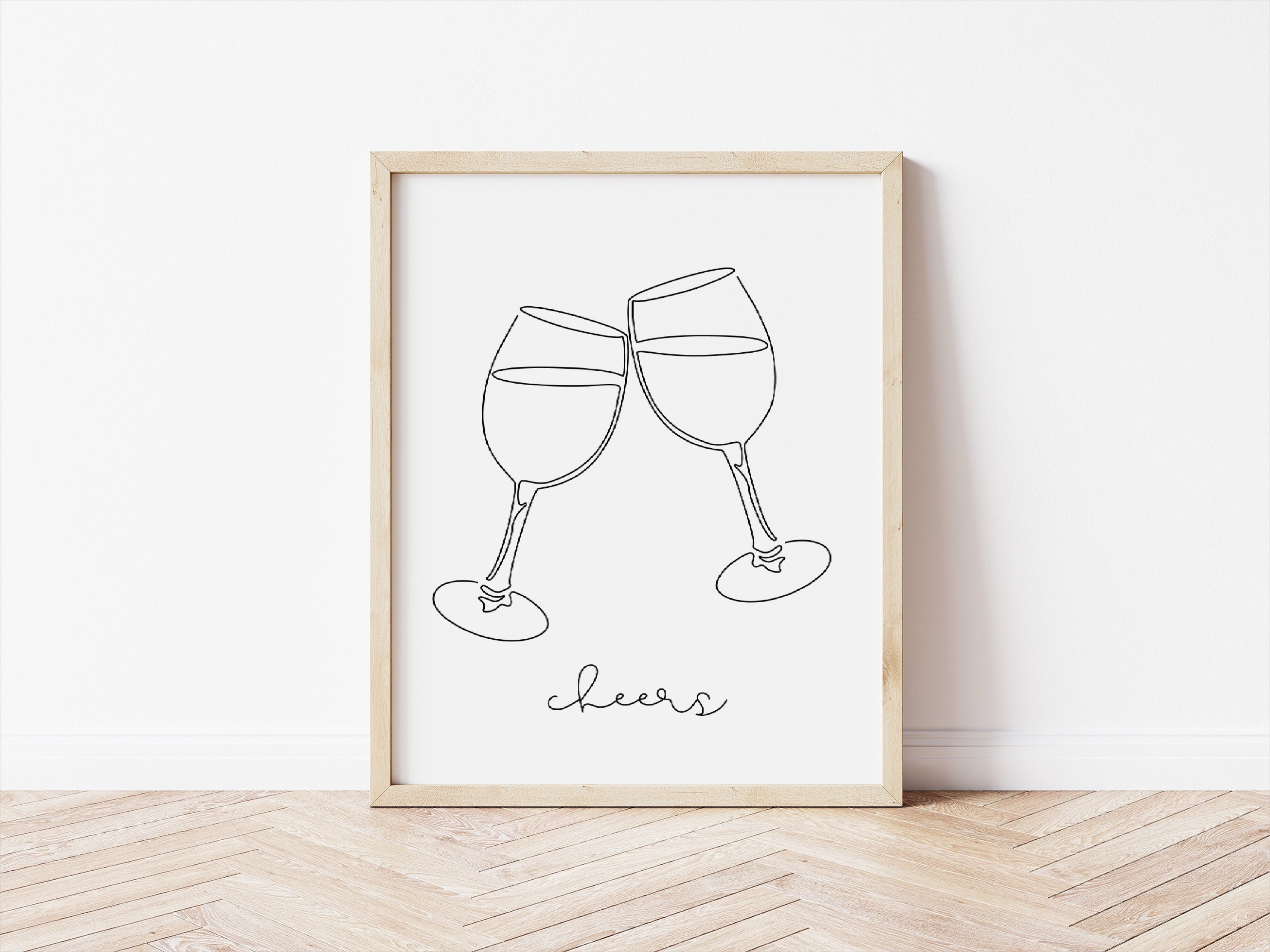 Cheers Wine Glasses Drawing