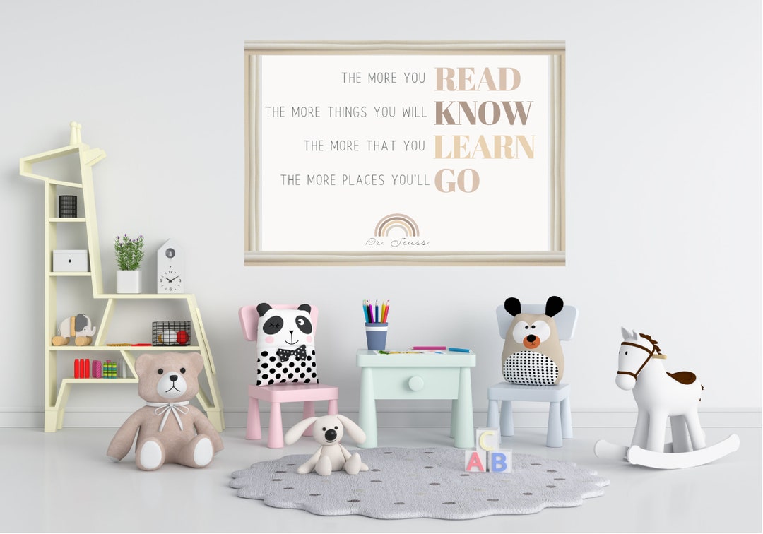 Dr Seuss the More You Read the More You Know Quote Print Poster ...