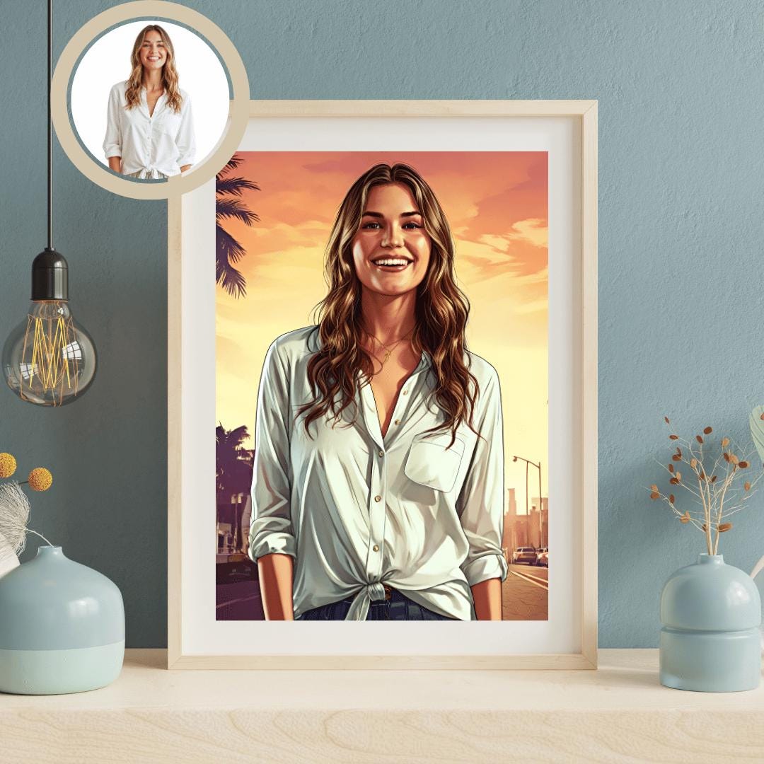 Custom GTA Poster | Personalized Gaming Art | Custom Video Game ...