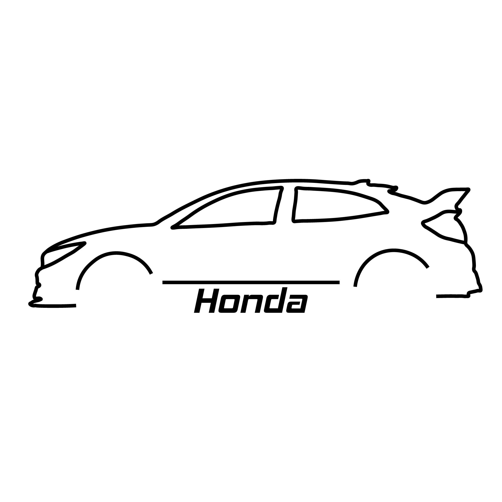 Honda Civic Type R Silhouette Vinilo Calcomanías 4, 6 & 8 pulgadas ...