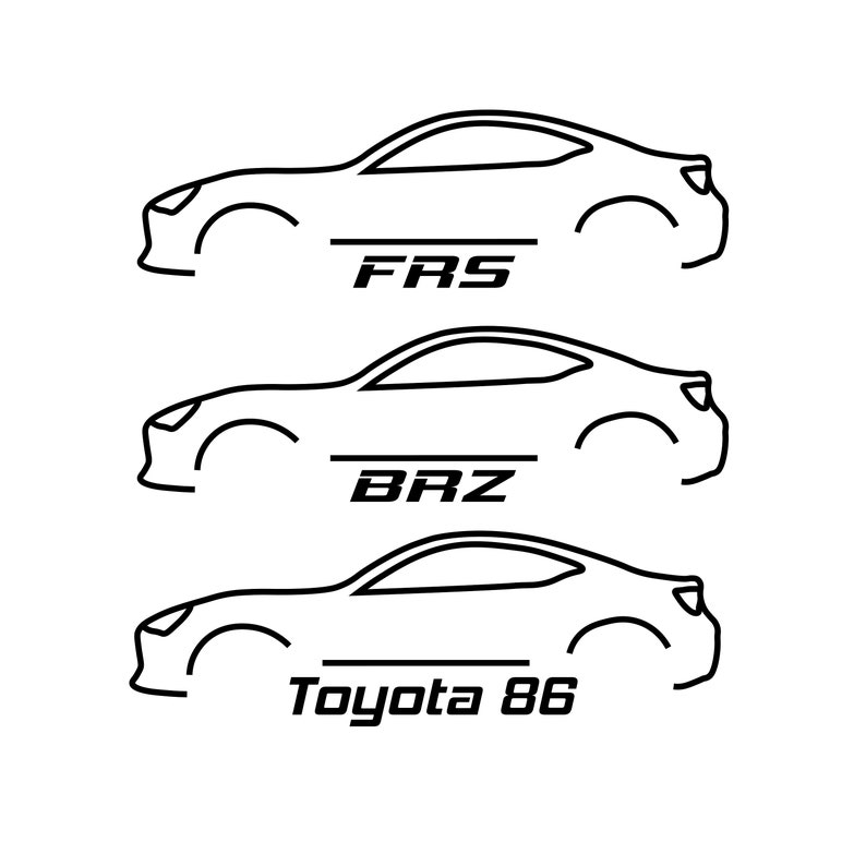 BRZ FRS 86 Silhouette Vinyl Decals 4, 6 & 8 Inches - Etsy