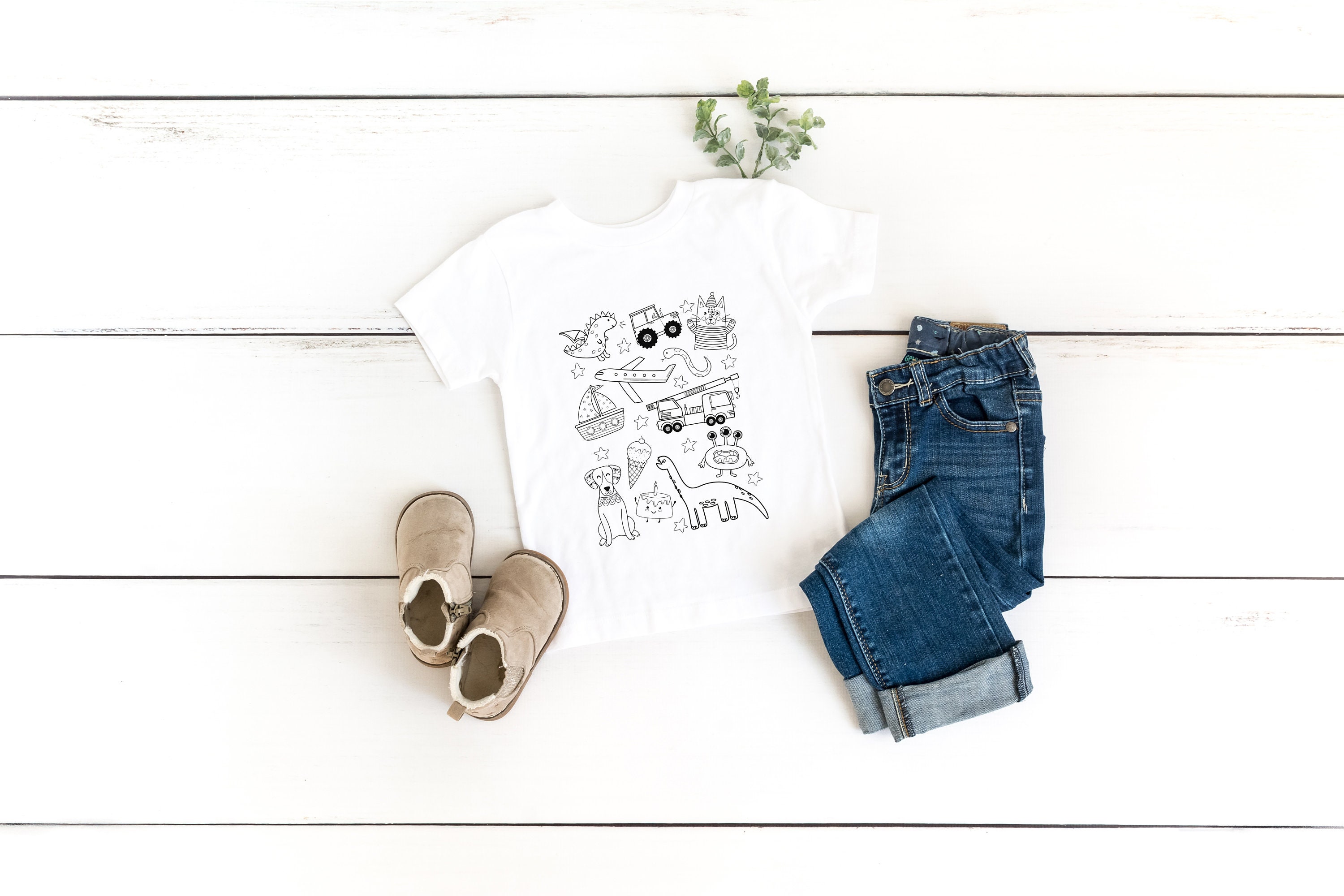 BOYS COLORING SHIRT for Children Unisex Kids' Clothing | Etsy