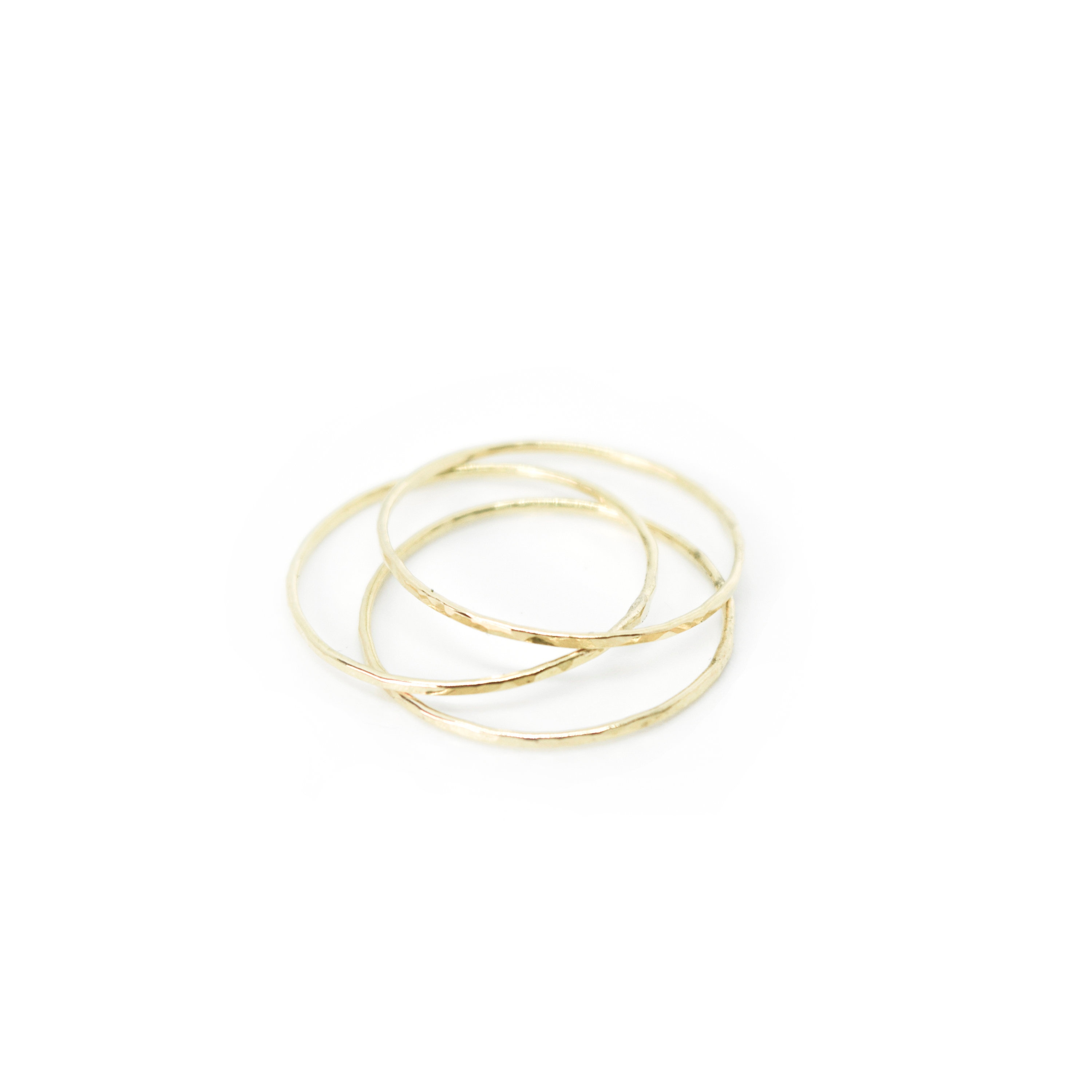 14k Solid Gold Thin Stacking Ring Set Stacking Ring Set Gold - Etsy ...