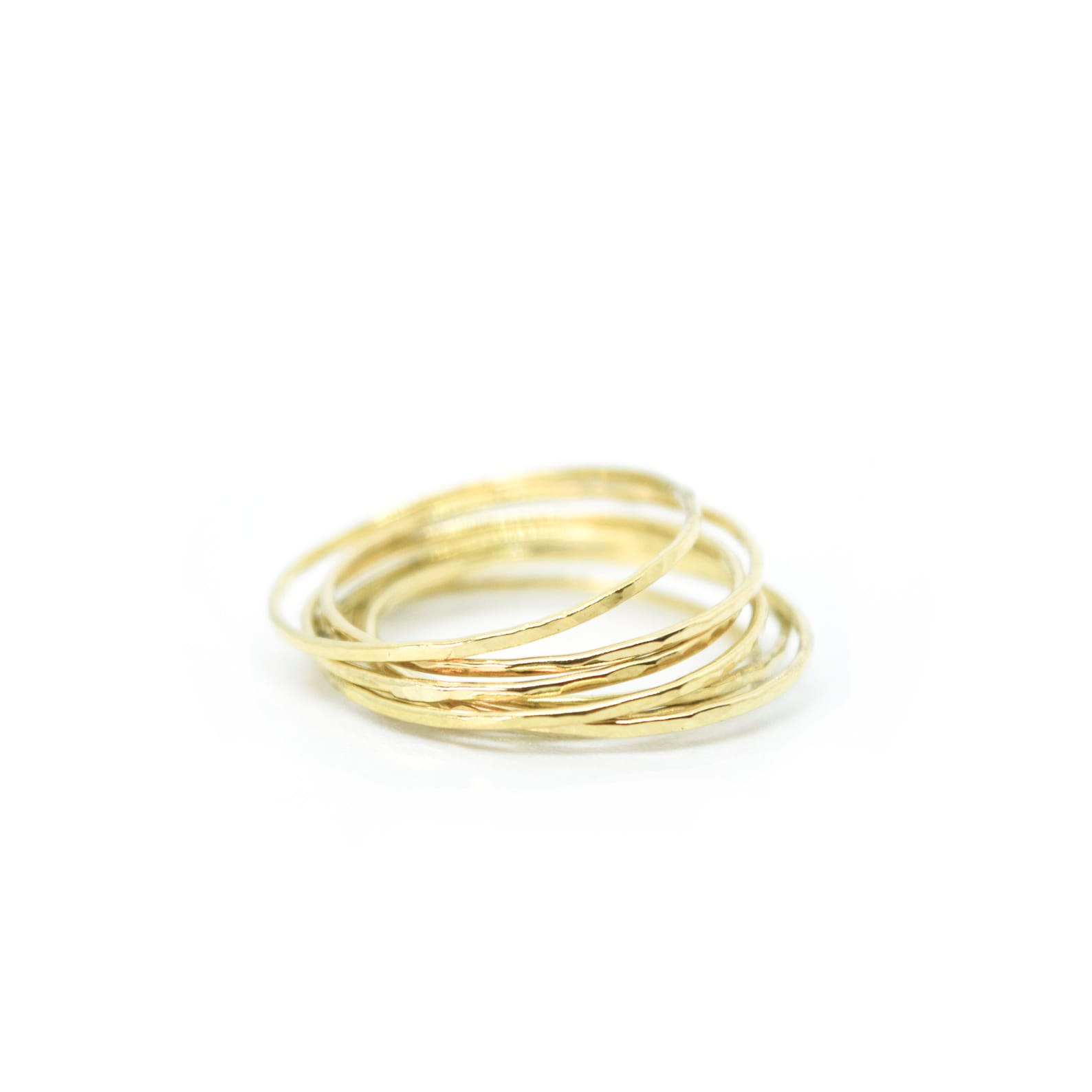 14k Solid Gold Thin Stacking Ring Set Stacking Ring Set Gold | Etsy