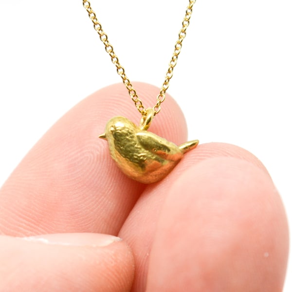 Gold Bird Pendant - Etsy