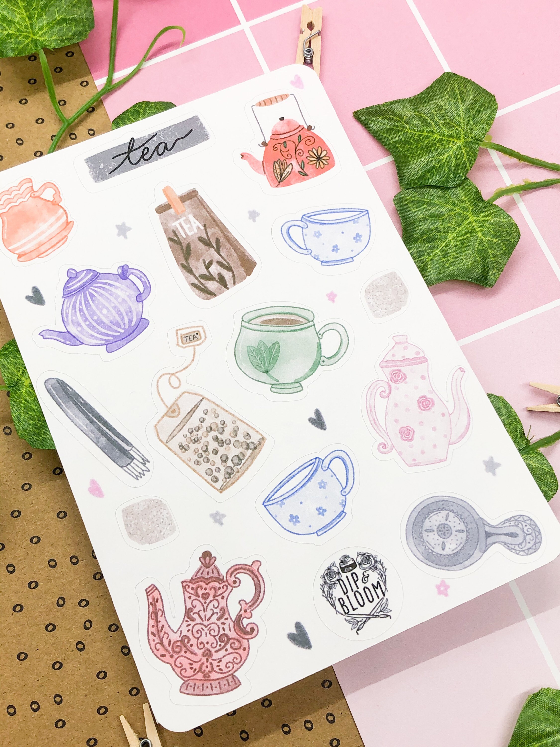 Vintage Inspirierter Tee StickerBogen Süße Tee Sticker | Etsy
