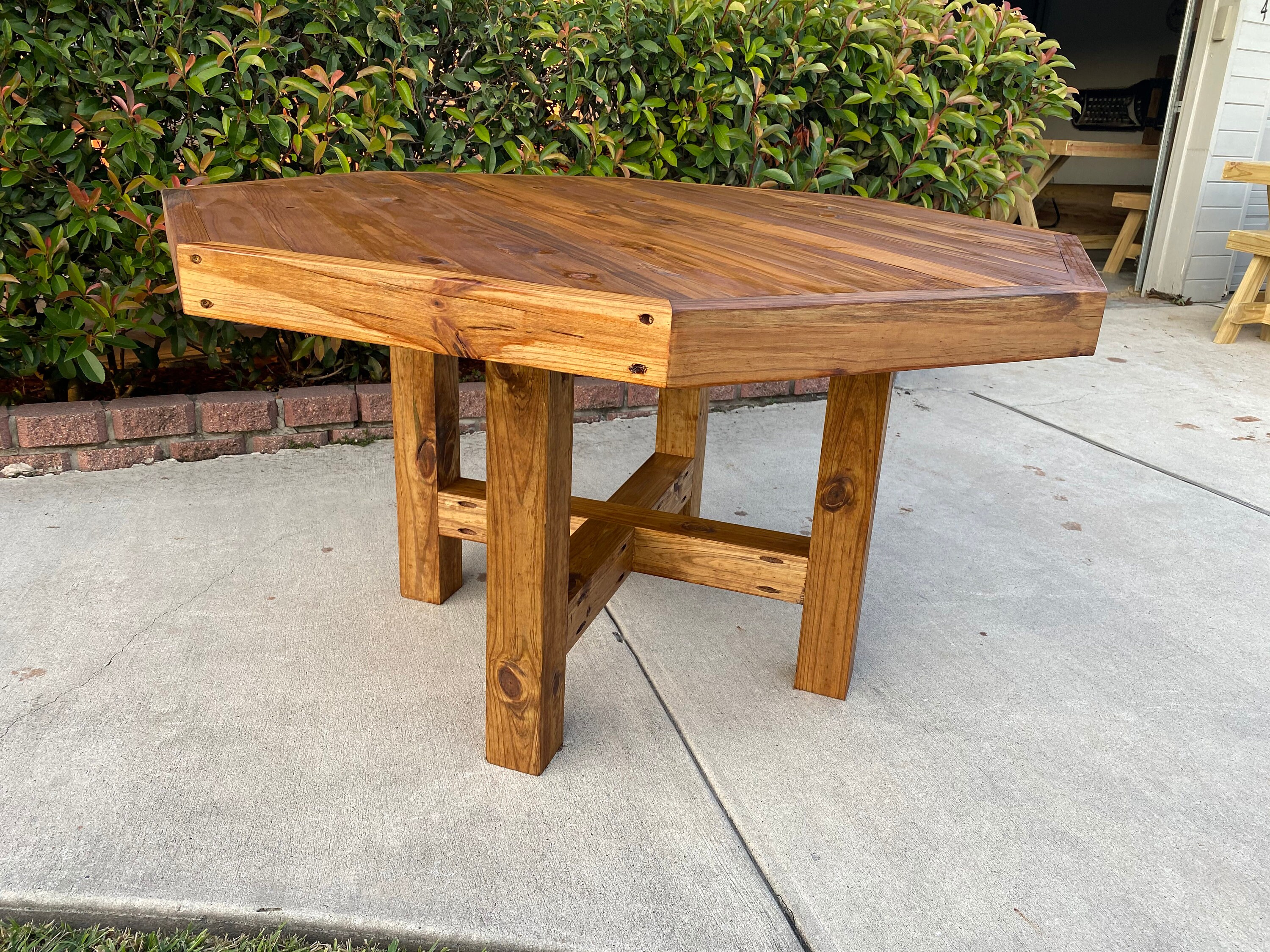 Handcrafted Octagon Outdoor Porch Table Solid Wood | Etsy