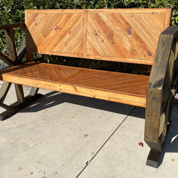 Rustic Bench - Etsy