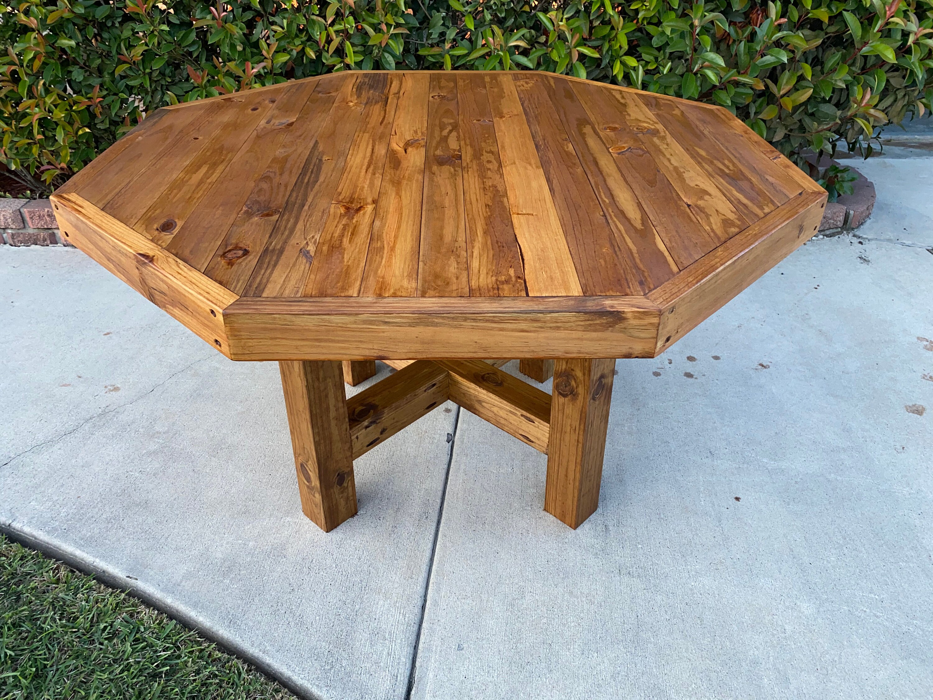 Handcrafted Octagon Outdoor Porch Table Solid Wood | Etsy