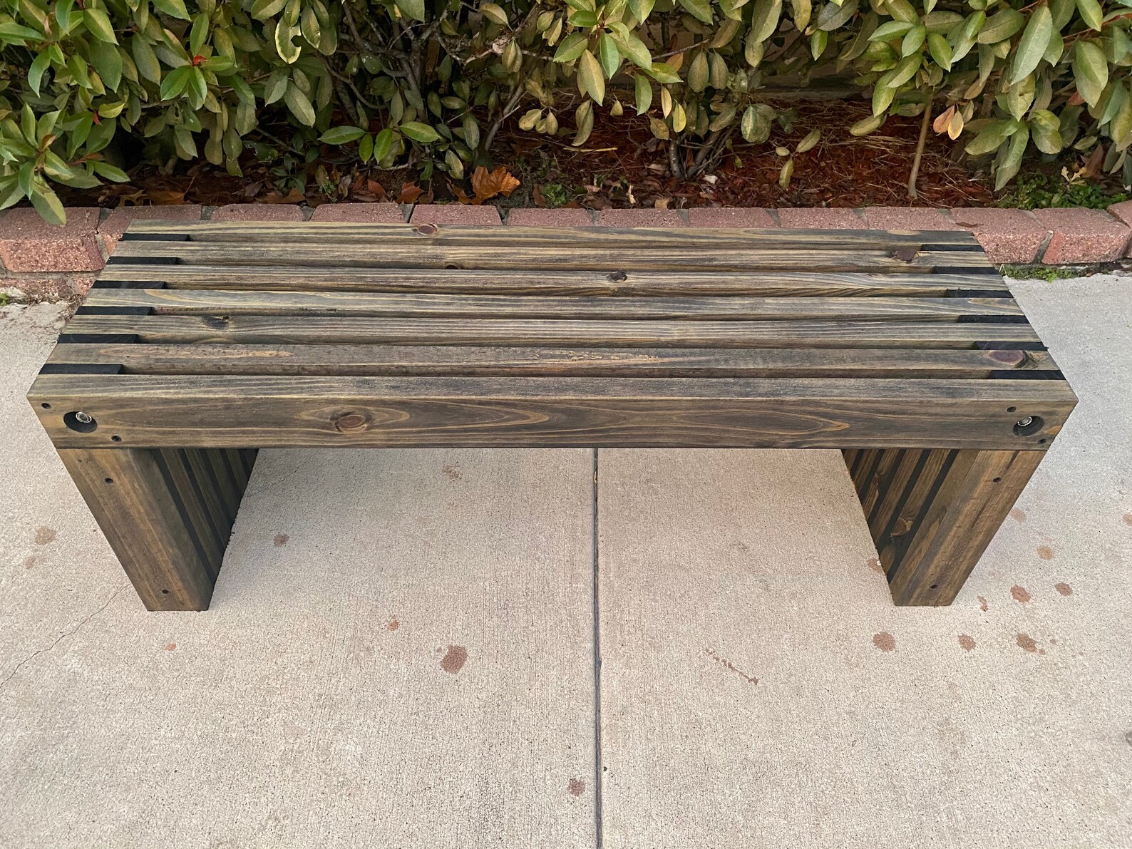 Handcrafted Outdoor Modern Slatted Wood Bench available in - Etsy