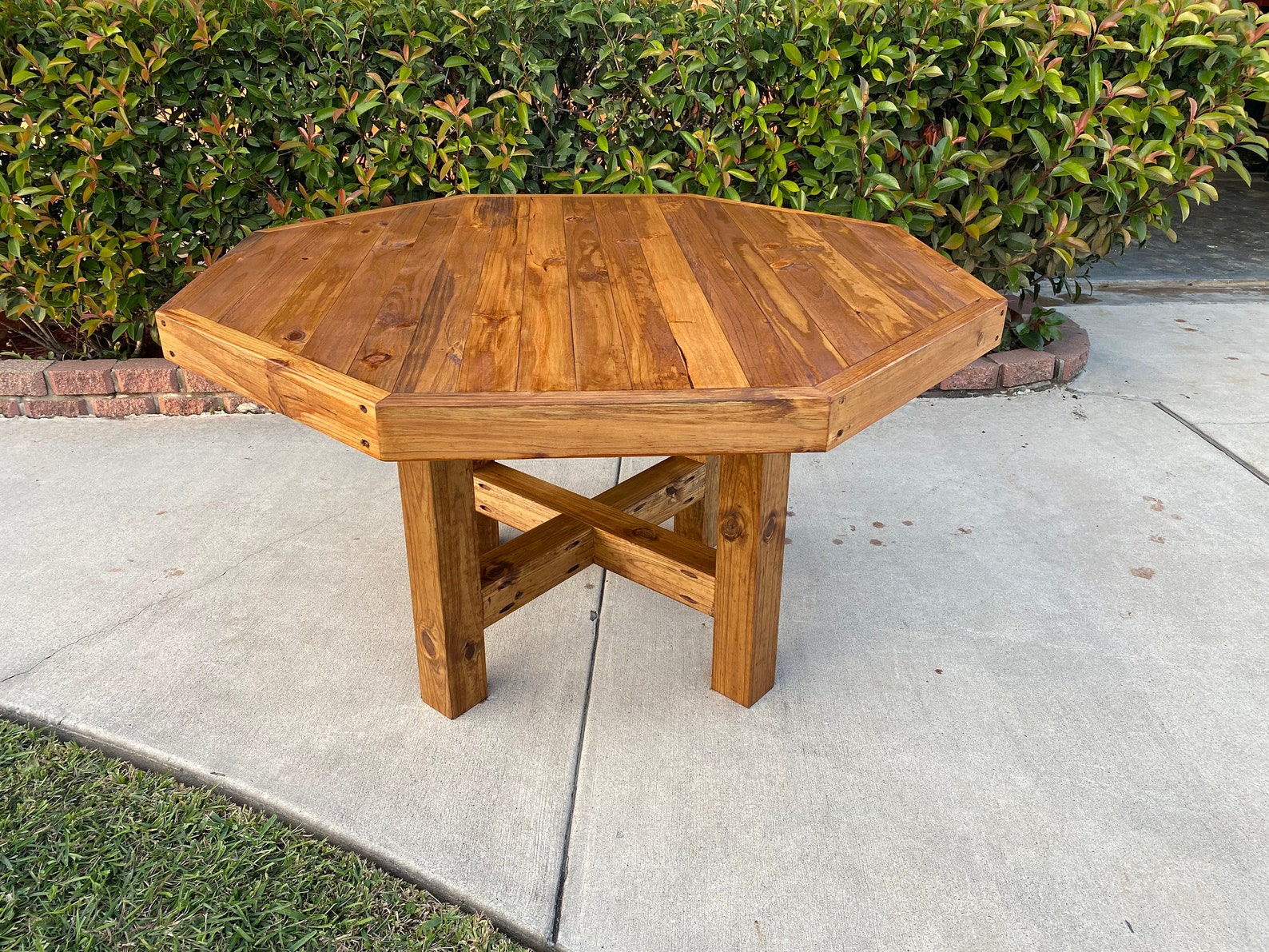 Handcrafted Octagon Outdoor Porch Table Solid Wood | Etsy