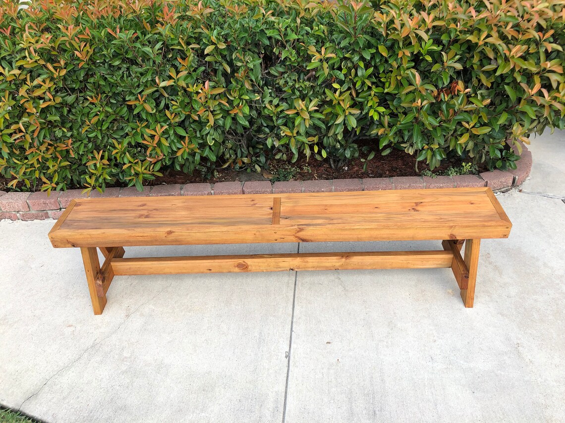 Handcrafted Outdoor Wood Bench Solid Wood | Etsy