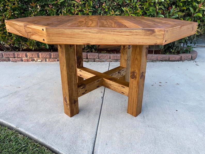 Handcrafted Octagon Outdoor Porch Table Solid Wood | Etsy