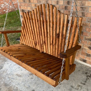 Handcrafted Outdoor Slatted Porch Swing Solid Wood - Etsy