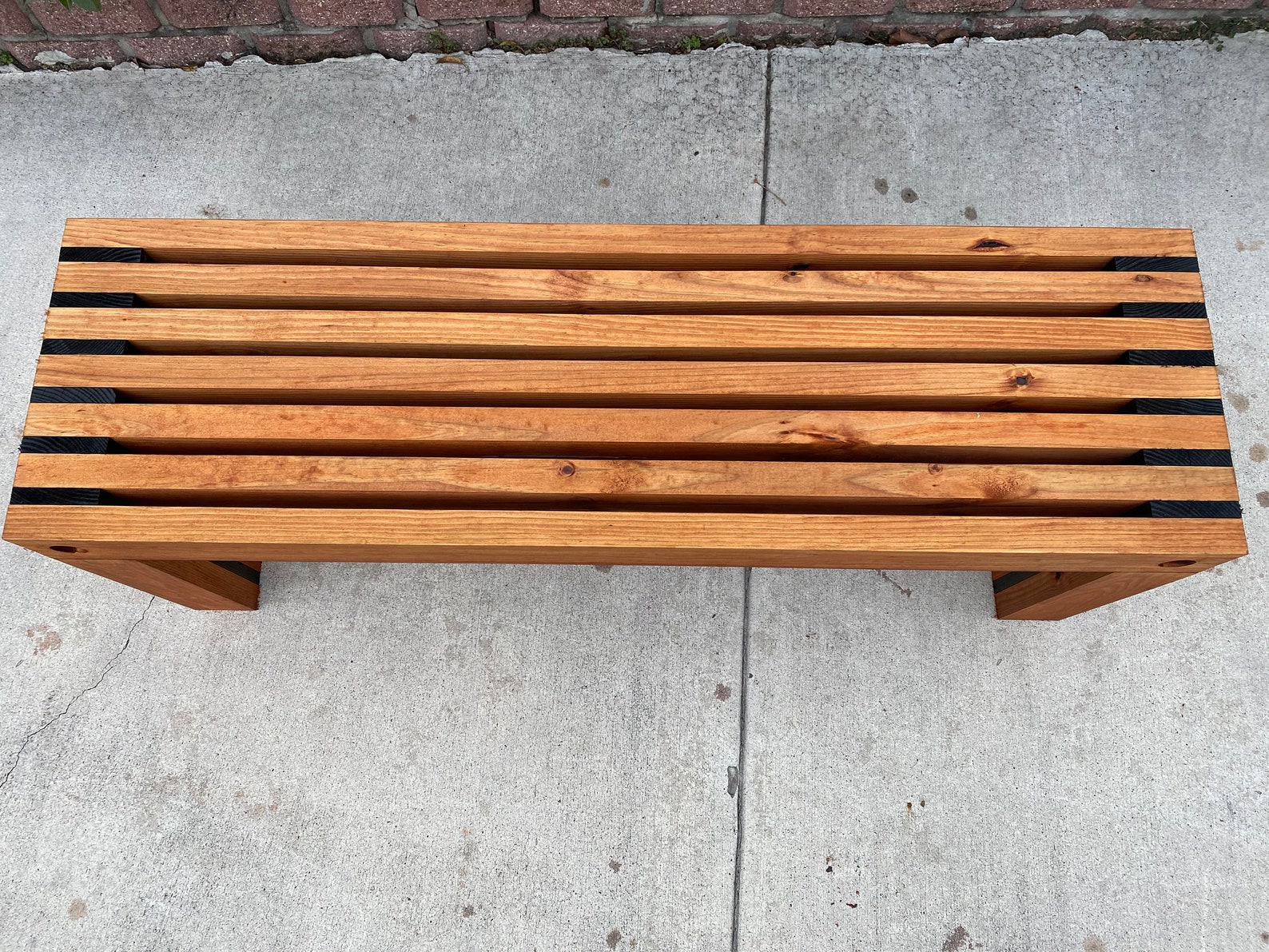 Handcrafted Outdoor Modern Slatted Wood Bench available in - Etsy