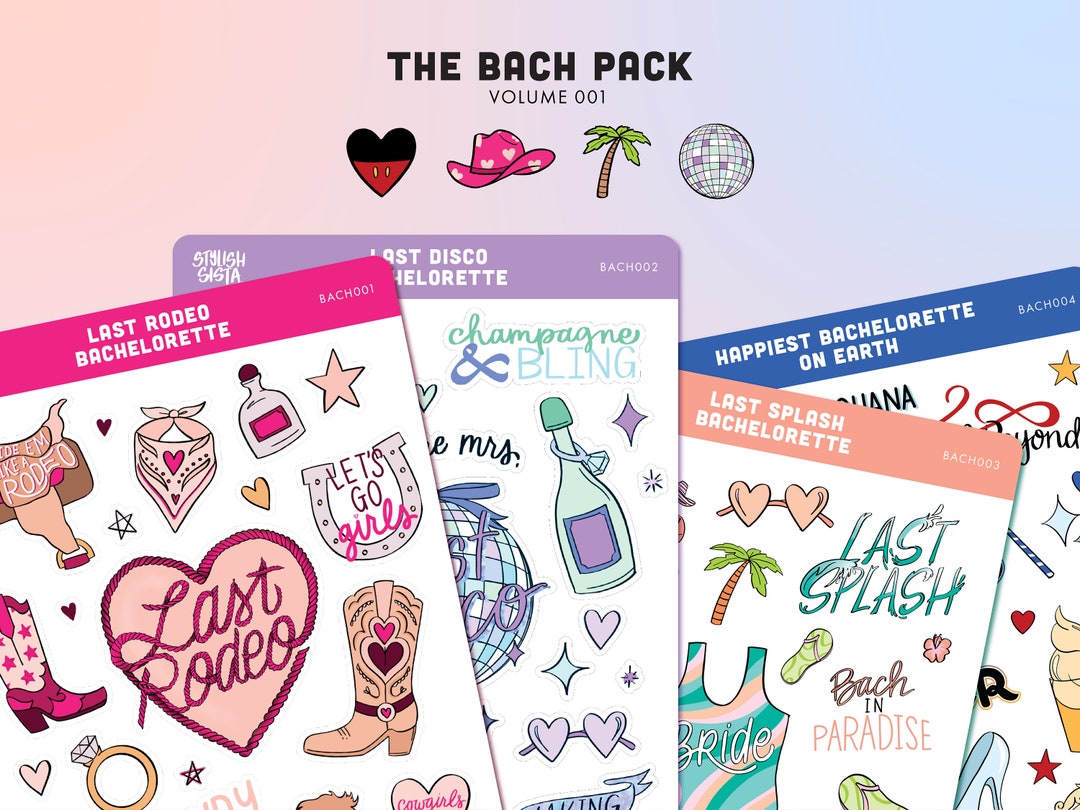 The Bach Pack | Bachelorette Sticker Sheets | Bach Stickers - Etsy