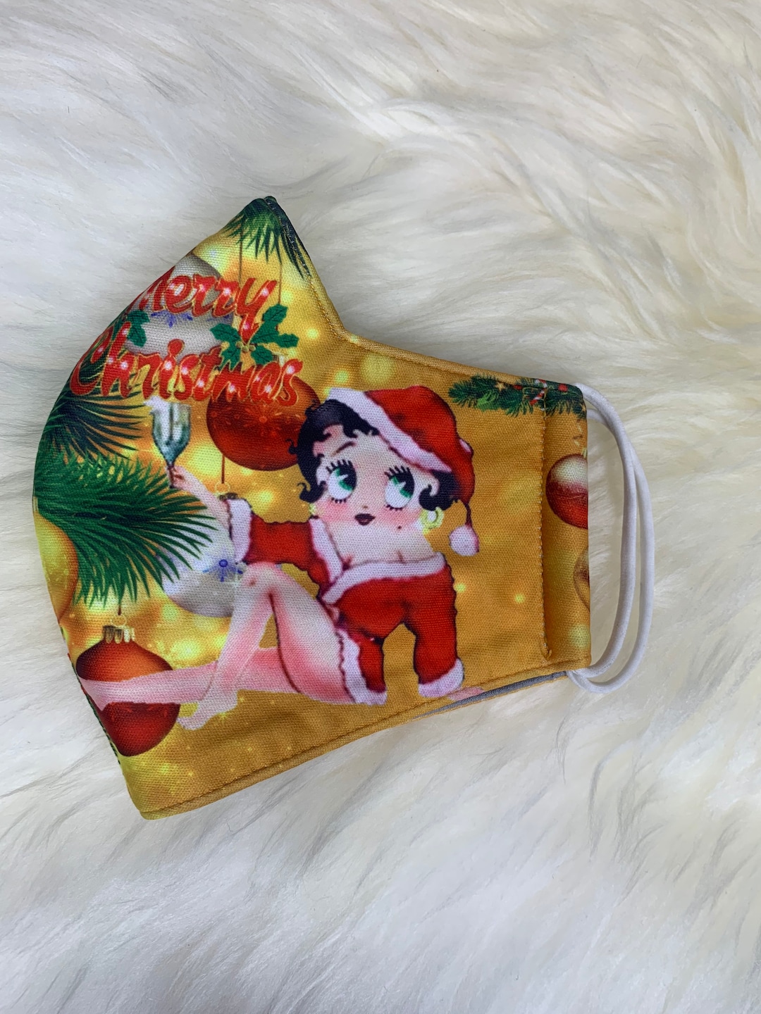 Betty Boop Christmas Face Mask: Washable Cloth, Adjustable Fit - Etsy