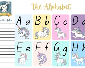 Unicorn Alphabet Letters Laser Cut A to Z Graphics, Unicorn Clip Art - Etsy