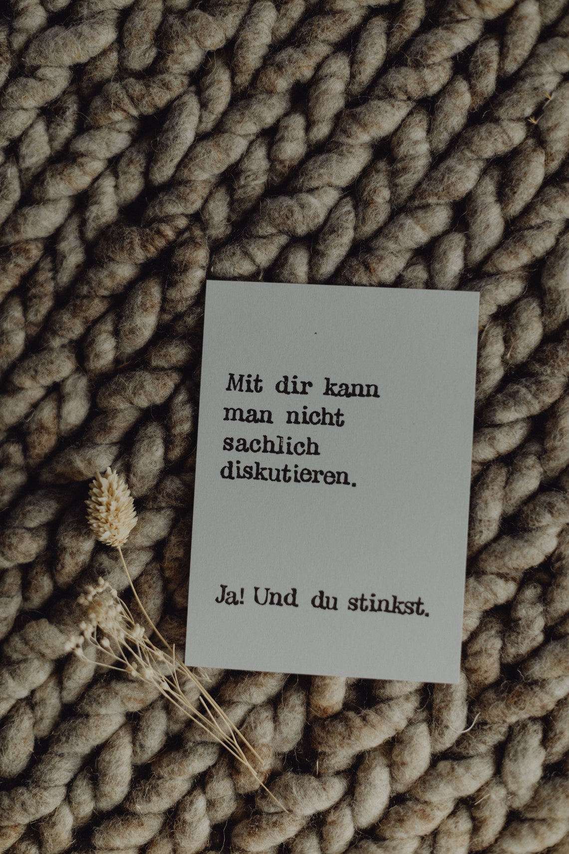 Postkarte "Du stinkst", gestempelter Spruch - Etsy.de