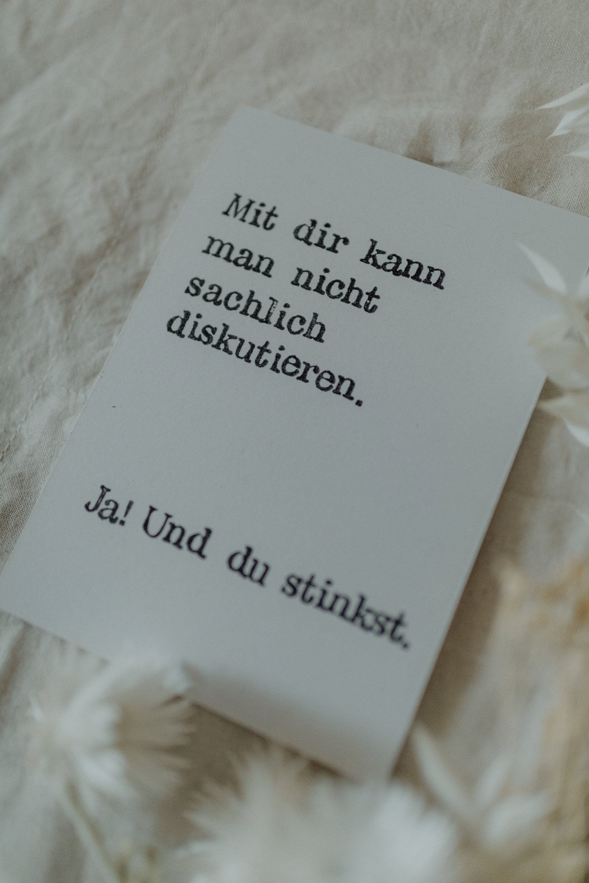 Postkarte "Du stinkst", gestempelter Spruch - Etsy.de