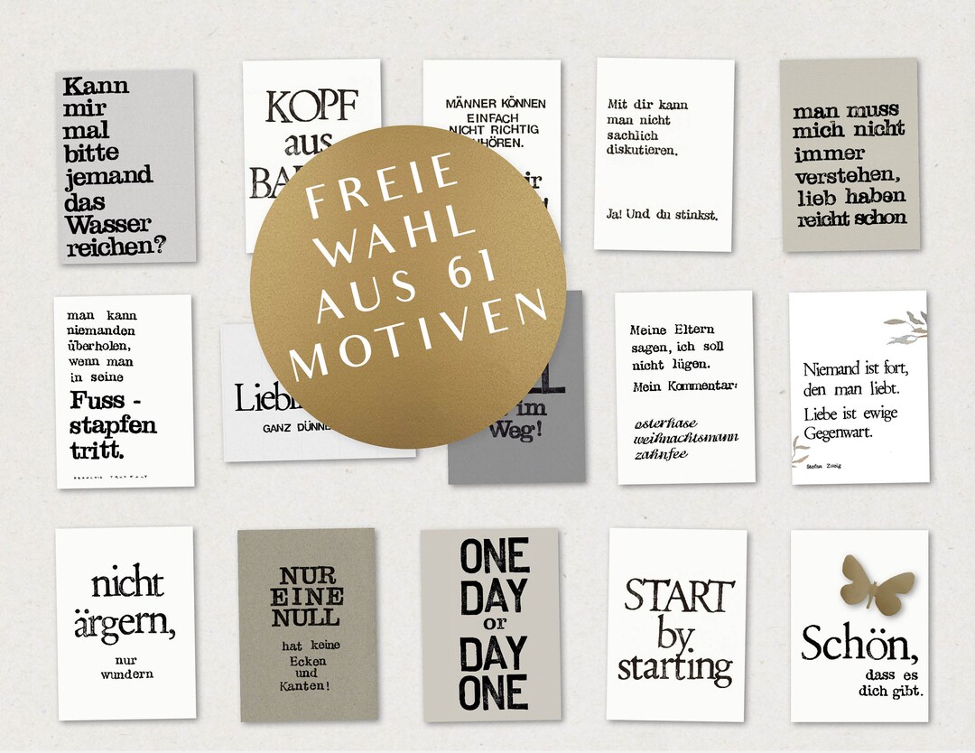Postkarten individueller Mix - Karten Set aus gestempelten Karten für ...
