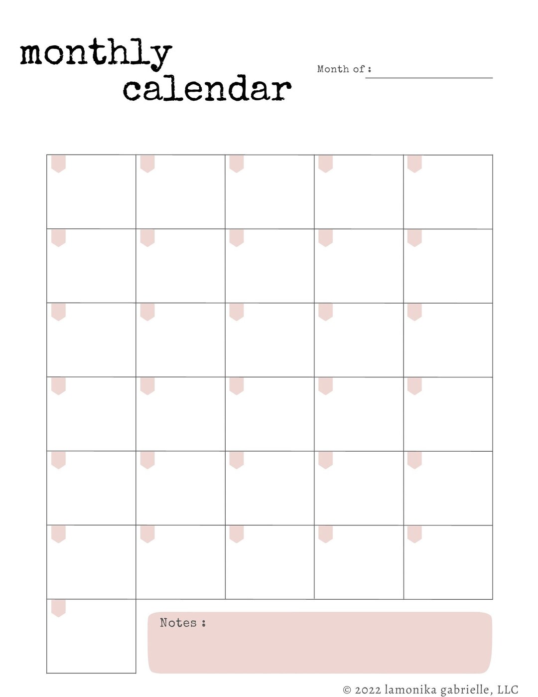 Blank Monthly Planner - Etsy