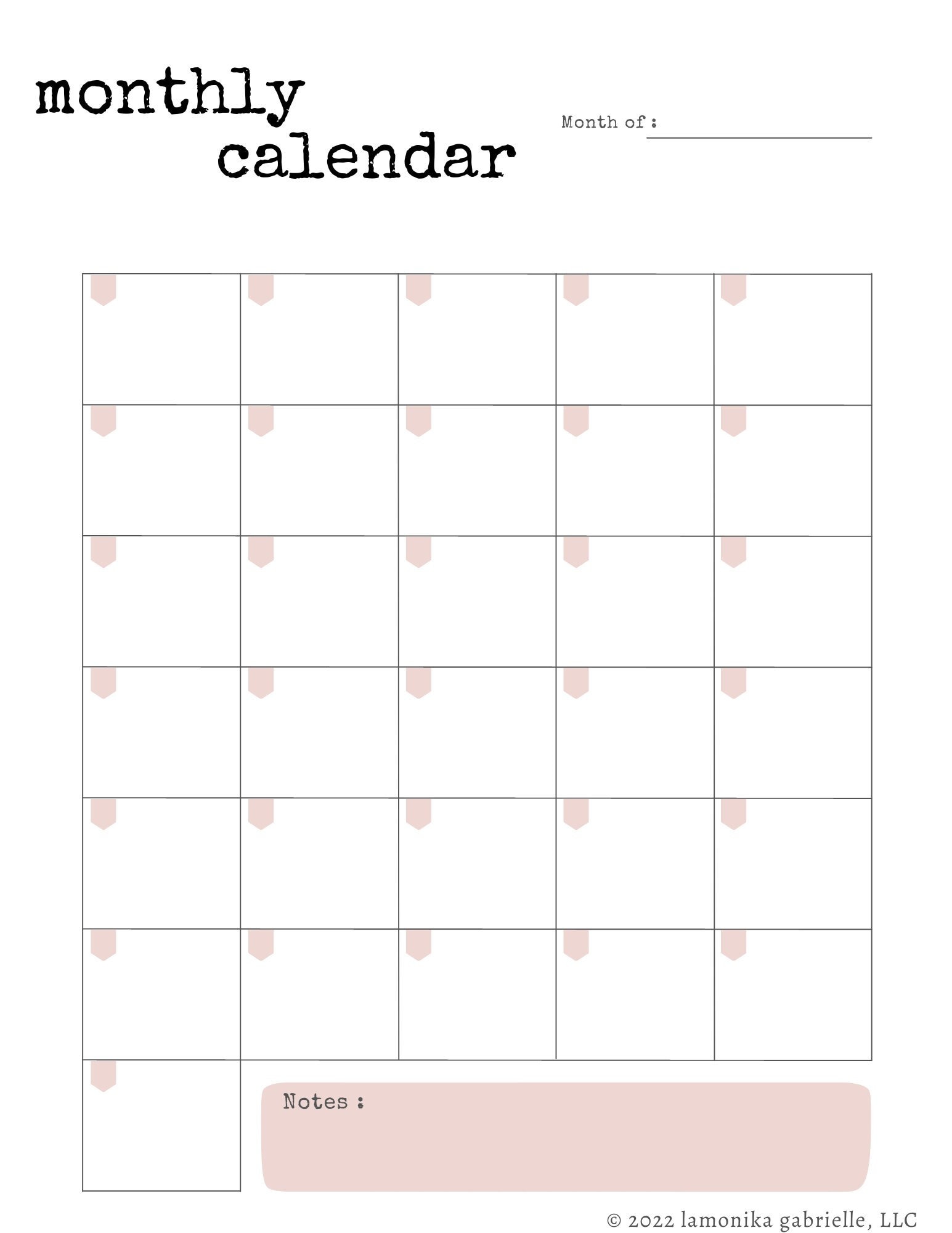 Blank Monthly Planner - Etsy