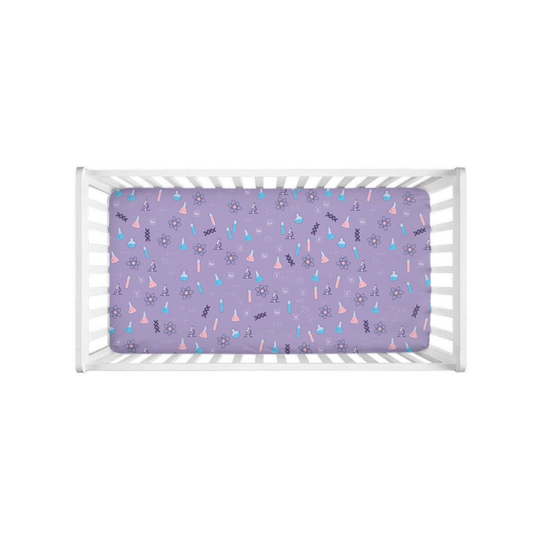 Pastel Science Lab Crib Sheets | Pink Purple Girly Scientist Chemistry ...