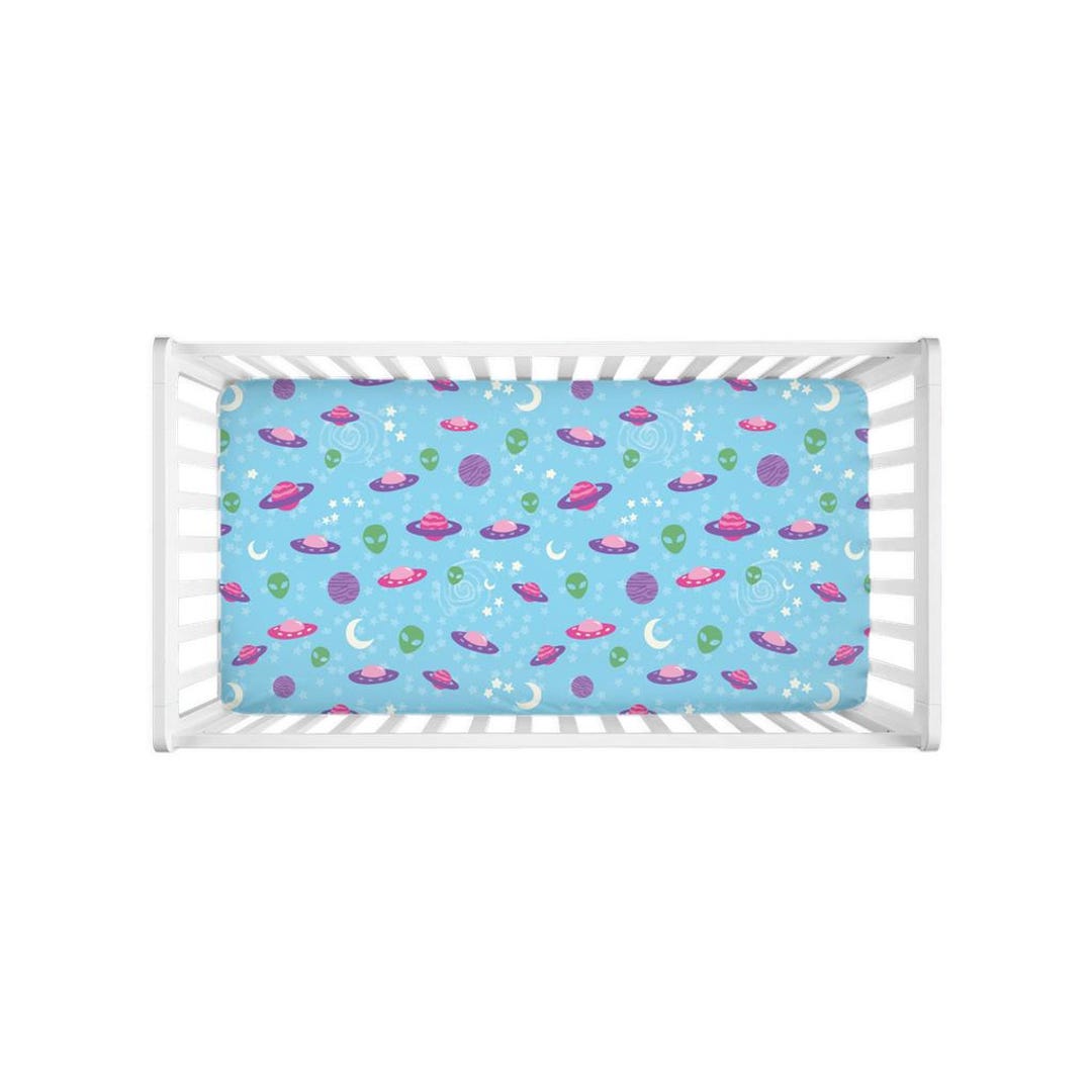 Ufo Alien Space Crib Sheets | Pastel Goth Spooky Cute Kawaii Sci Fi ...