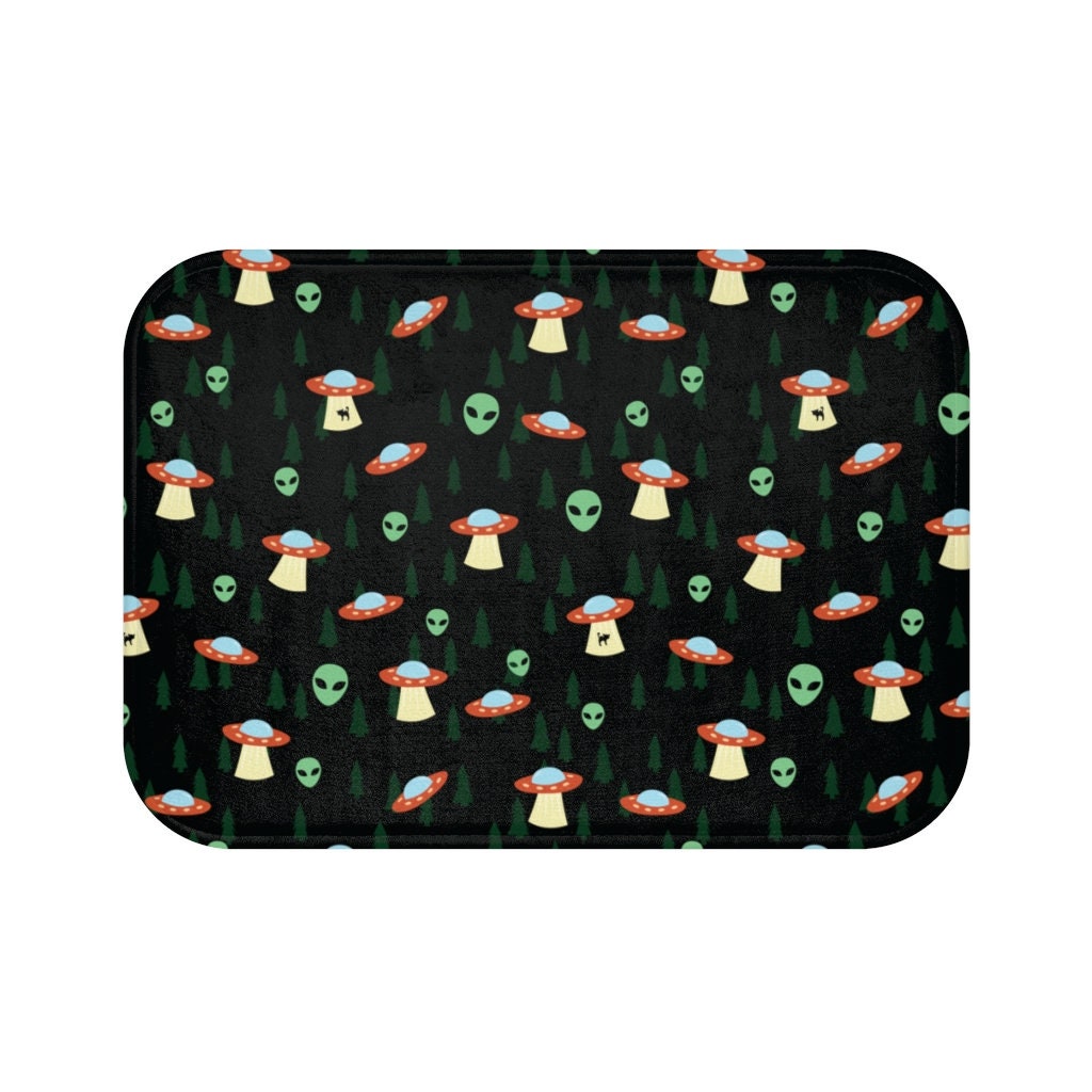UFO Alien Abduction Bath Mat Spooky Extraterrestrial Horror Weird ...